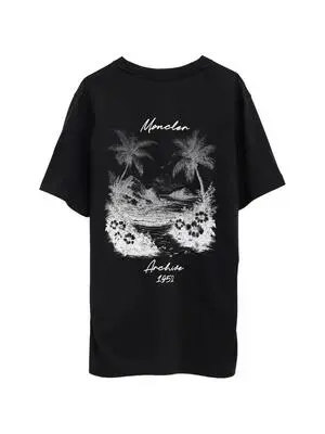 Moncler Beach Printed T-shirt - Black
