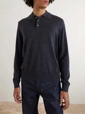 A.p.c. Wool Polo Shirt - Gray