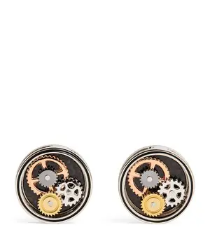 Tateossian Circle Gear Cufflinks - Silver