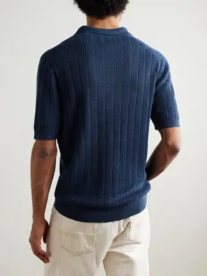 Polo Ralph Lauren Open-collar Ribbed Linen Polo Shirt