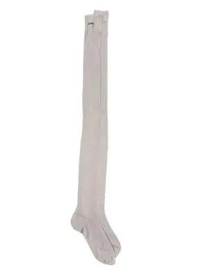 Miu Miu Ribbed Knee-high Socks - Grey