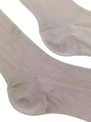 Miu Miu Ribbed Knee-high Socks - Grey