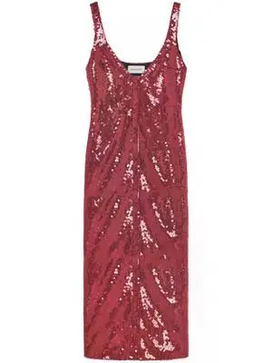 16Arlington Kal Sequinned Midi Dress - Red