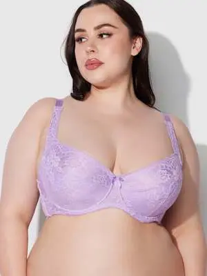 Frederick's Of Hollywood Voluptuous Full Figure Push Up Bra - Lilac Breeze