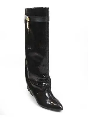 Frederick's Of Hollywood Maria Drape Over-the-knee Wedge Boots