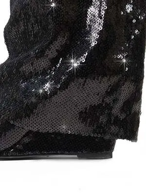 Frederick's Of Hollywood Maria Drape Over-the-knee Wedge Boots
