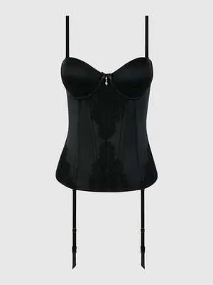 Frederick's Of Hollywood Lexi Liquid Satin Adjustable Push Up Corset