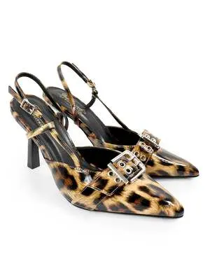 Frederick's Of Hollywood Pointed-toe Slingback Heels - Leopard