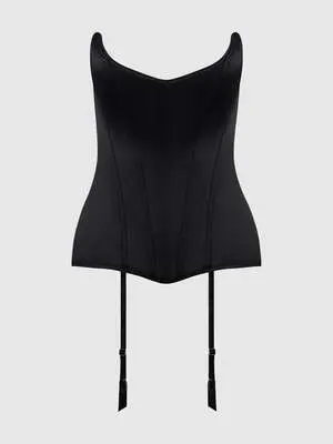 Frederick's Of Hollywood Iconic Satin Scoop Neck Corset