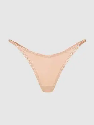 Frederick's Of Hollywood Rising Star Liquid Satin Thong - Sirocco