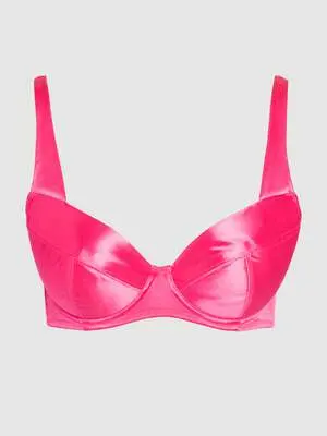 Frederick's Of Hollywood Va Va Voom Satin Full Figure Push Up Bra - Pink Dragon