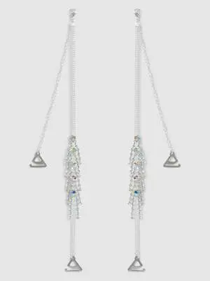 Frederick's Of Hollywood Ziggy Rhinestone Fringe Bra Straps - Silver