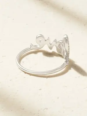 SYDNEY EVAN Love Script Diamond Ring - Gold