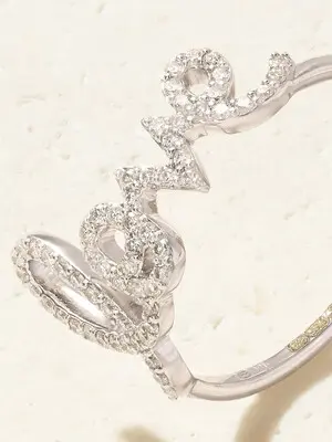 SYDNEY EVAN Love Script Diamond Ring - Gold