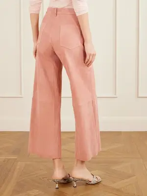 Stouls Lilou Suede Wide-leg Pants - Pink