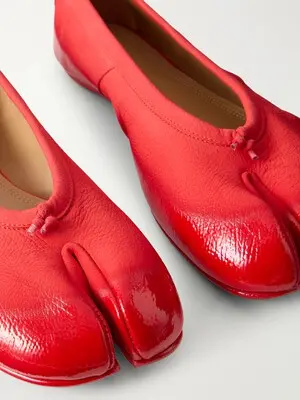 MAISON MARGIELA Tabi Ballerina Leather Flats - Red