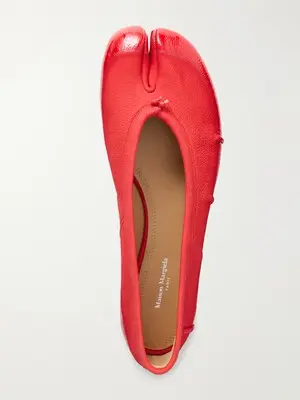 MAISON MARGIELA Tabi Ballerina Leather Flats - Red