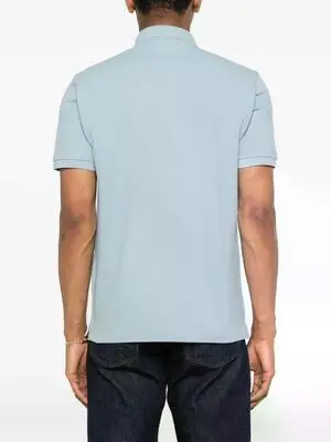 Stone Island Buttoned Logo-patch Polo Shirt - Blue