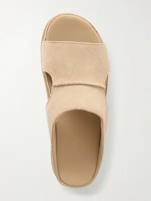 UGG Goldenstar Hi Cutout Suede Slides - Brown
