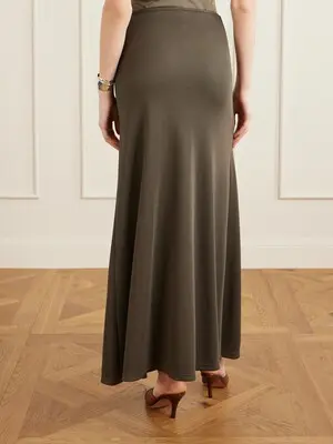 Christopher Esber Occhio Embellished Ribbed-jersey Maxi Skirt - Brown