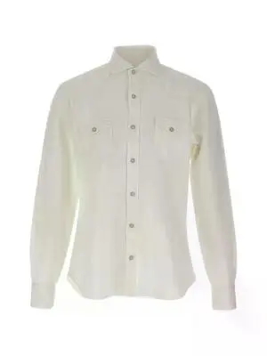 BARBA NAPOLI Flap-pocket Button-fastening Shirt - White