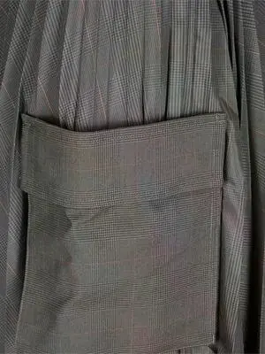 Sacai Glen Pleated Checked Midi Skirt