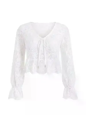 Michael Kors Lace V-neck Top - White