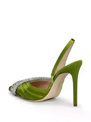 HIBOURAMA Embellished Slingback Pumps With Pointed Toe
