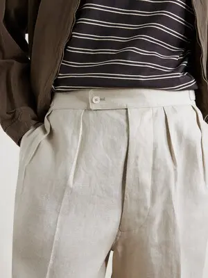 KAPTAIN SUNSHINE Straight-leg Linen And Silk-blend Shorts