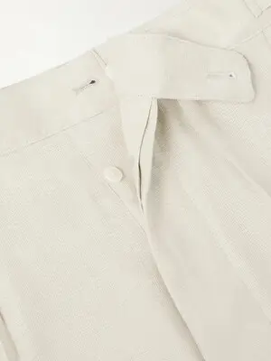 KAPTAIN SUNSHINE Straight-leg Linen And Silk-blend Shorts