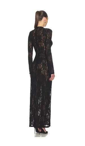 Superdown Lace Maxi Dress With Front Lace-up Detail