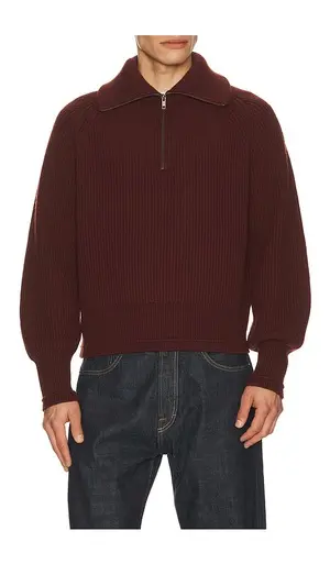 ENTIRE STUDIOS Blimp Quarter Zip Sweater - Bean