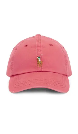Polo Ralph Lauren Stretch Twill Classic Sport Cap With Leather Strap - Adirondack Berry