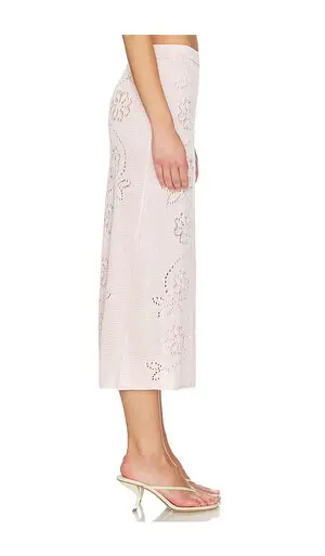 Calle Del Mar Floral Crochet Midi Skirt - Primrose