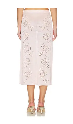 Calle Del Mar Floral Crochet Midi Skirt - Primrose