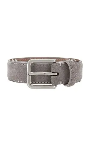 Vince Alex Stitched Suede Belt - Smoke