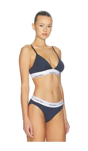 Calvin Klein Lightly Lined Triangle Bra In Navy