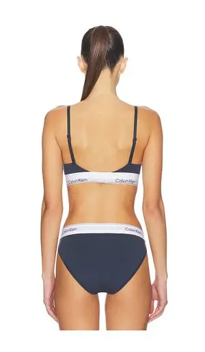 Calvin Klein Lightly Lined Triangle Bra In Navy