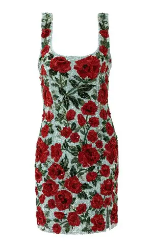 LA FUORI Crimson Rose Mini Dress