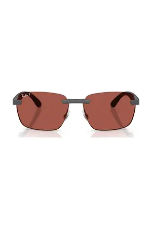 Ray-ban Rimless Irregular Sunglasses With Polarized Lenses