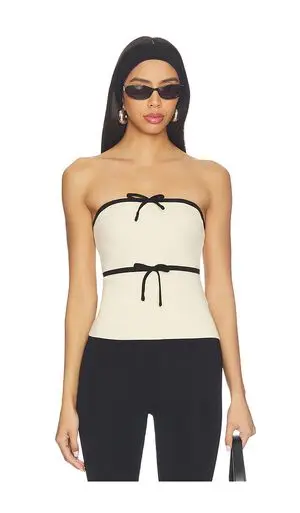 Heartloom Averil Strapless Knit Top With Bow Detail - Ivory