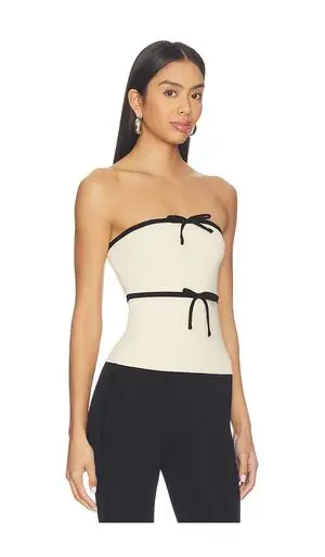 Heartloom Averil Strapless Knit Top With Bow Detail - Ivory