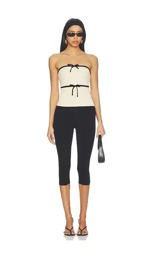 Heartloom Averil Strapless Knit Top With Bow Detail - Ivory