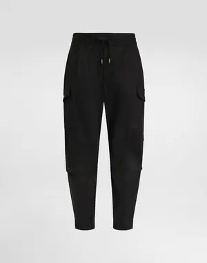 Dolce & Gabbana Cotton Cargo Pants With Branded Tag - Black