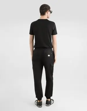 Dolce & Gabbana Cotton Cargo Pants With Branded Tag - Black