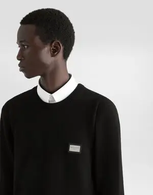 Dolce & Gabbana Wool Round-neck Sweater With Branded Tag
