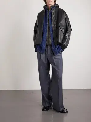 BEAMS Leather Bomber Jacket