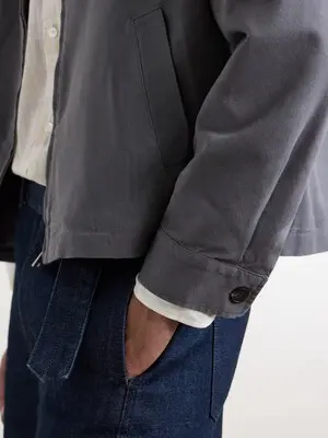 FRAME Cotton-blend Trucker Jacket - Gray