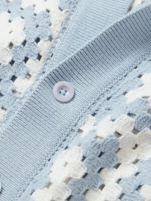 Frescobol Carioca Pinto Crocheted Cotton Shirt - Blue