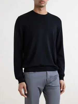 SLOWEAR Cotton And Silk-blend Sweater - Black